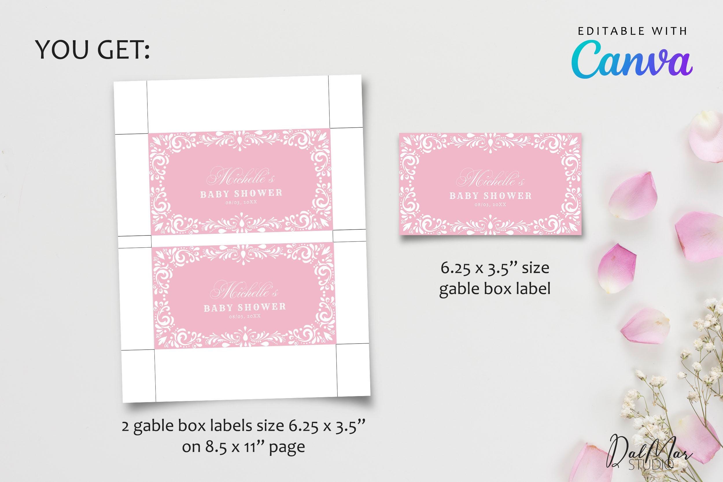 Editable Cielito Lindo Baby Shower Gable Gift Box Label, Digital ...