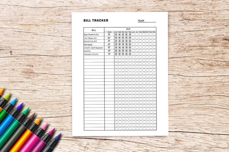 Printable Bill Organizer Tracker (instant Download PDF) CD014 - Etsy Canada