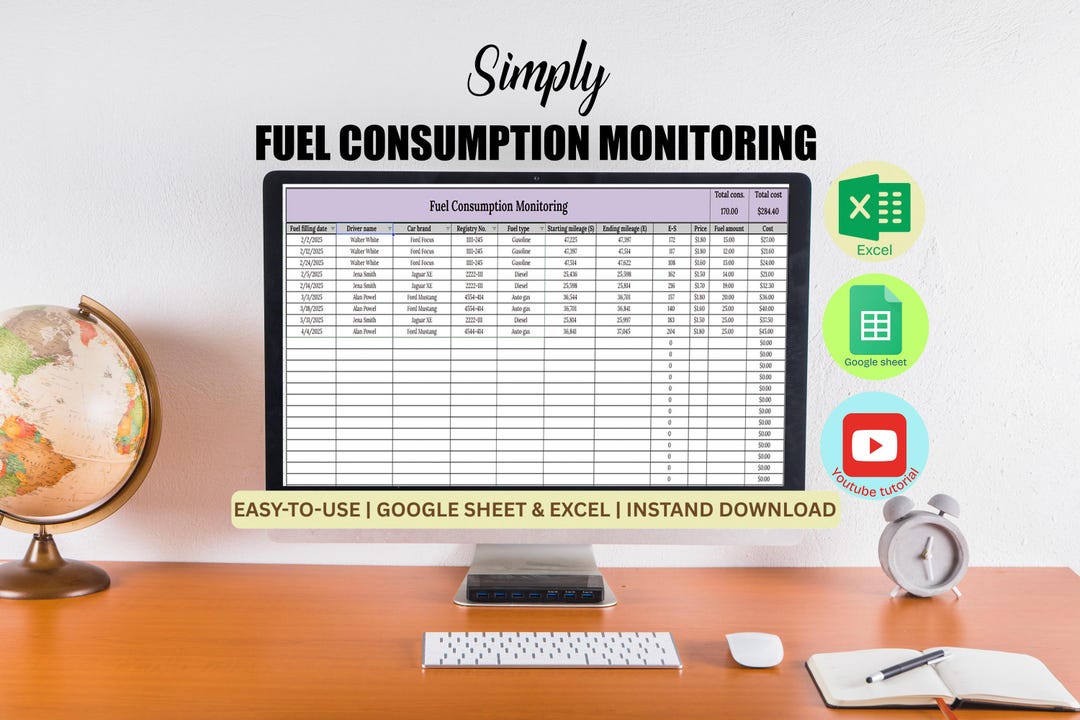 Excel Fuel Log: MPG & Cost Calculator (digital Download) EXC003 - Etsy