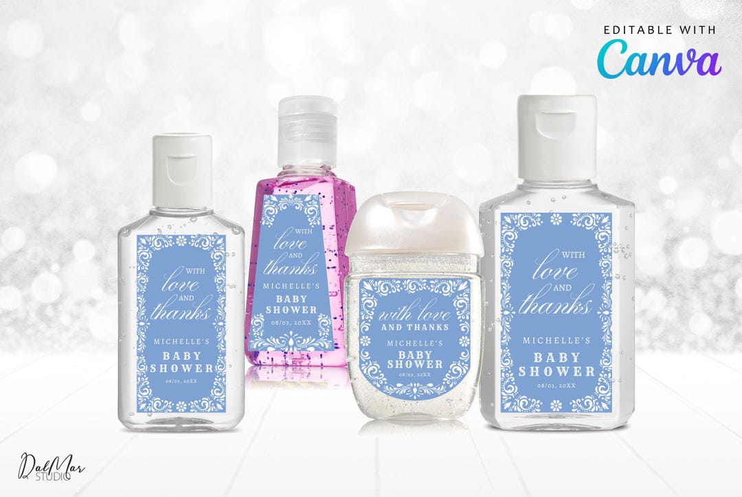 Editable Mexican Talavera Baby Shower Sanitizer Labels | Digital ...