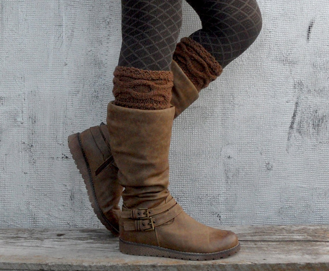 KNITTING PATTERN Knit Cable Boot Cuffs Pattern Leg Warmers | Etsy