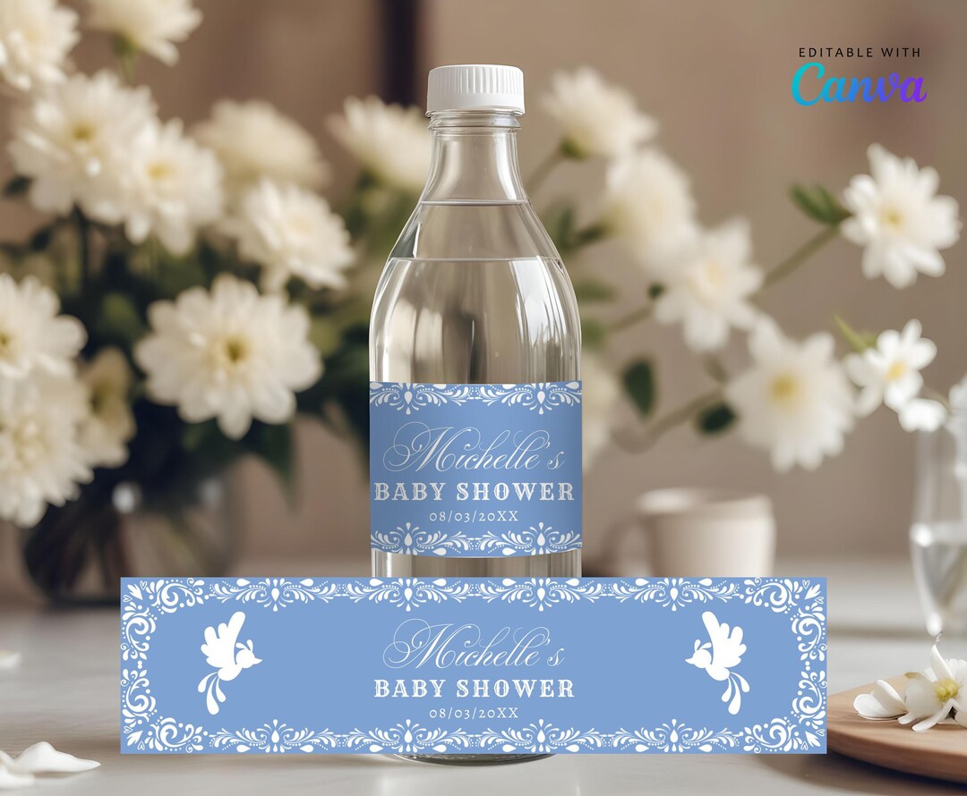 Editable Mexican Talavera Baby Shower Water Bottle Labels | Cielito ...