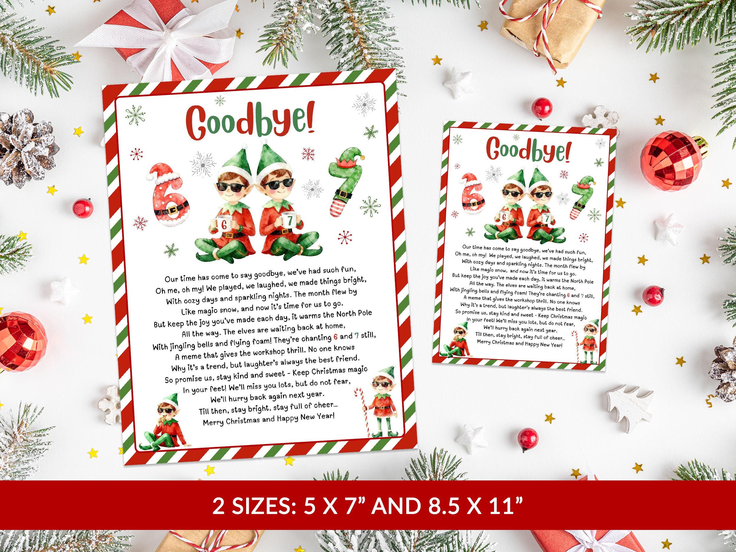 Christmas Elf Goodbye 6 7 Letter, Six Seven Elf Trending Meme 67 Ideas ...