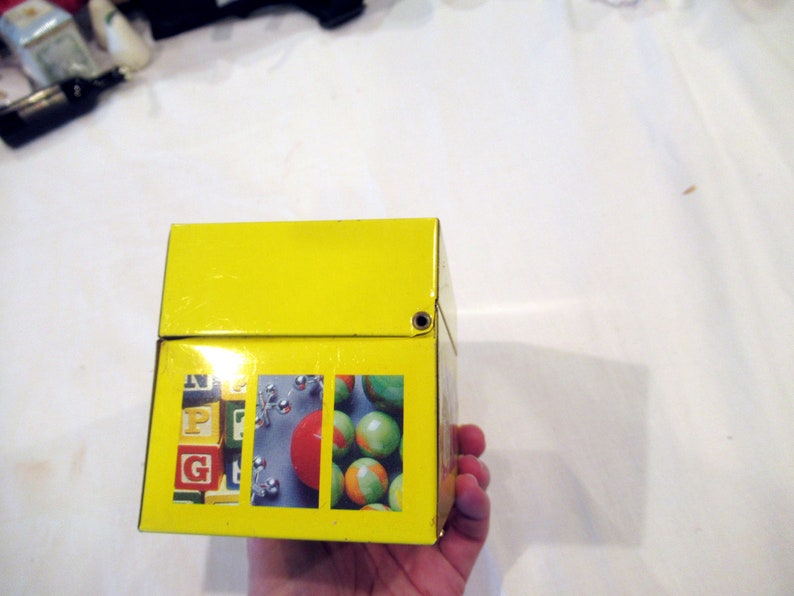 Yellow Recipe Box Marbles Jacks Blocks Yellow C. 1980s by - Etsy