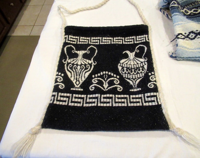 Black and White Greek Urn Fabric Purse With Tassels, C. 1960s/1970s - Etsy