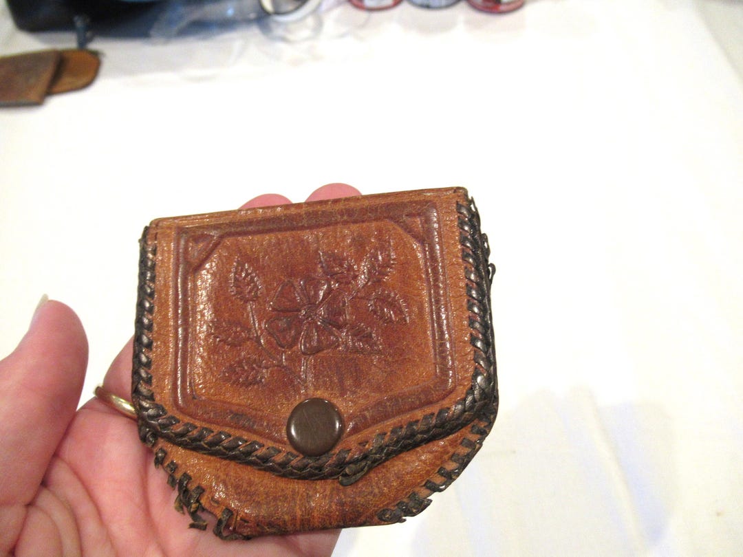 Vintage Brown Leather Coin Purse, From Mexico, C. 1950s - Etsy