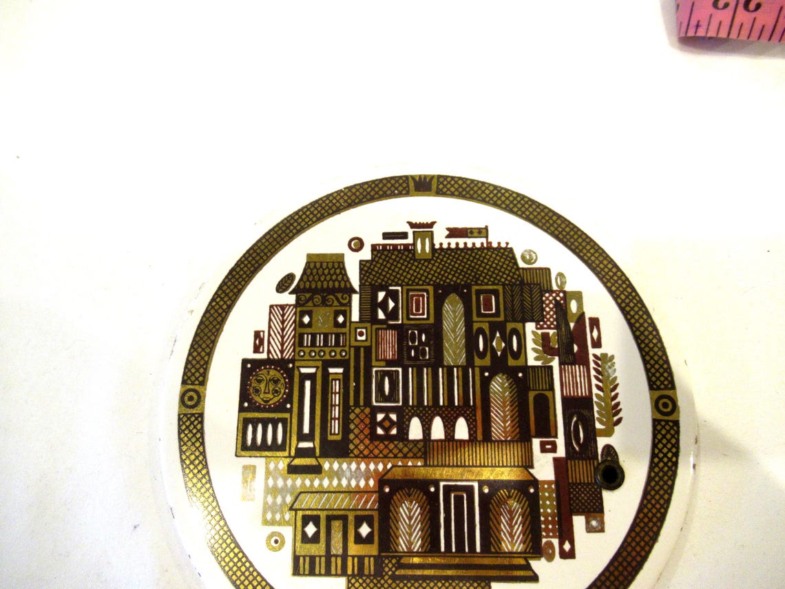 Georges Briard White and Gold Trivet, 6" Diameter, C. 1960s - Etsy