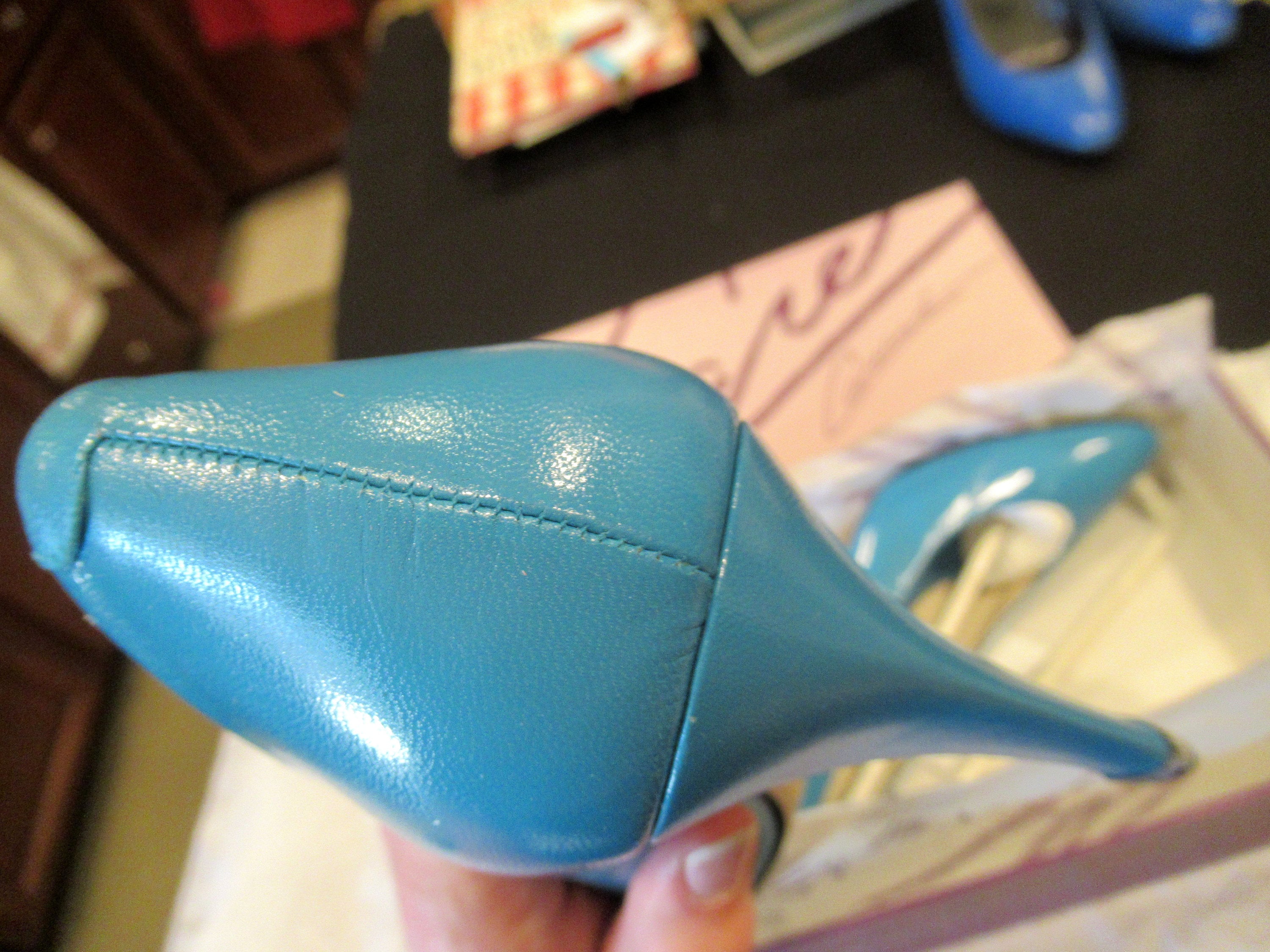 Caressa Turquoise Blue Leather Heels in Original Box Sz. 6M - Etsy