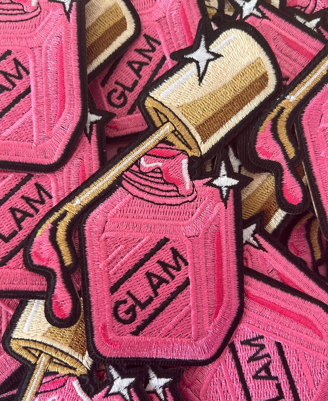 Light Pink GLAM Polish Patch 4 Inch Iron on Patch - Etsy