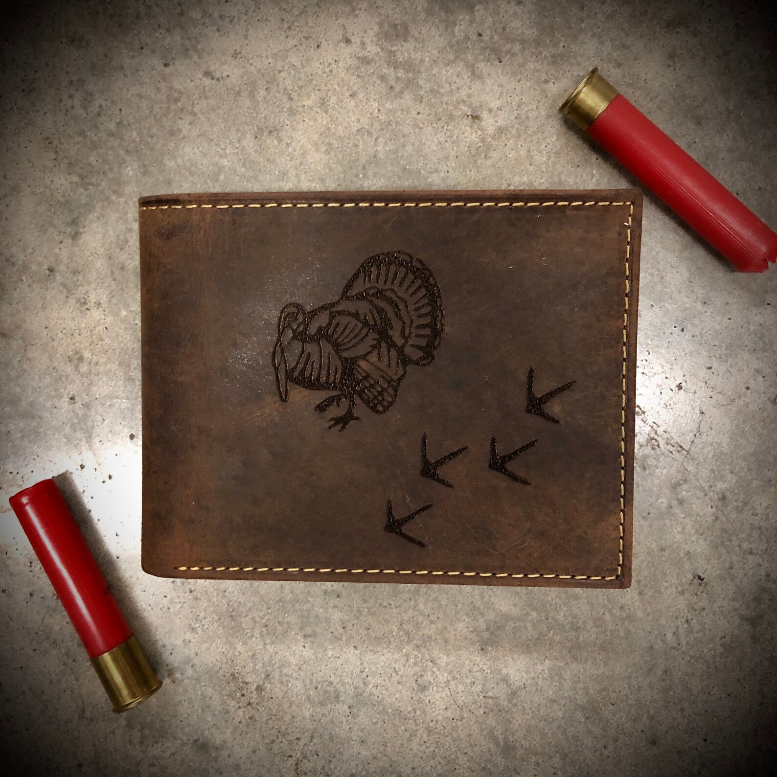 Turkey Tracks Wallet Distressed Leather Wallet your choice | Etsy