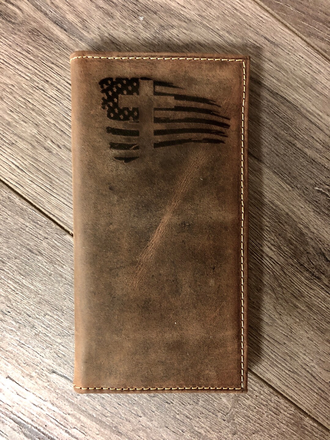 Flag and Cross Wallet,distressed Leather Wallet, Three Different Styles ...