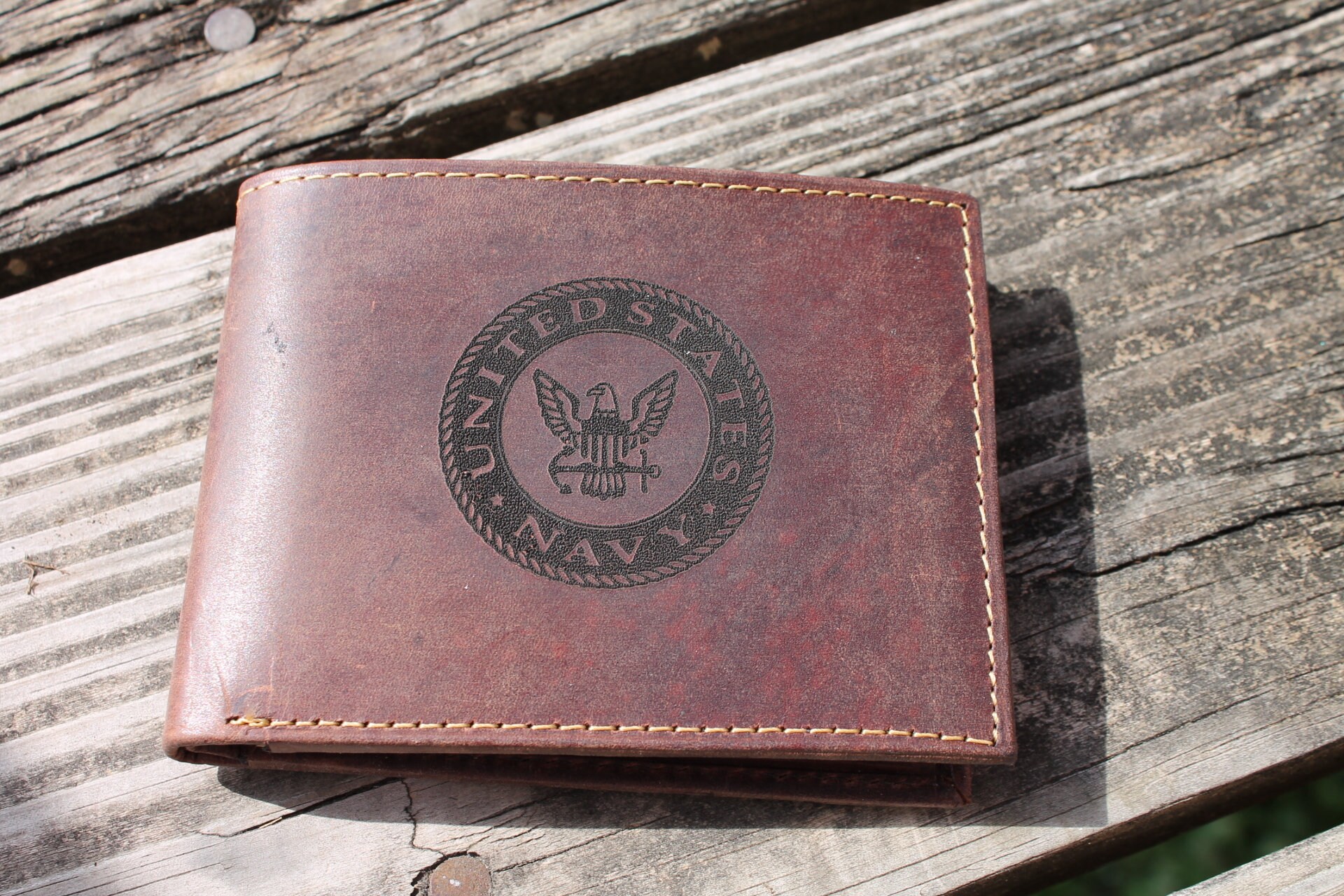 Military Wallet, Air Force, Army, Navy, Marines, Distressed Leather ...