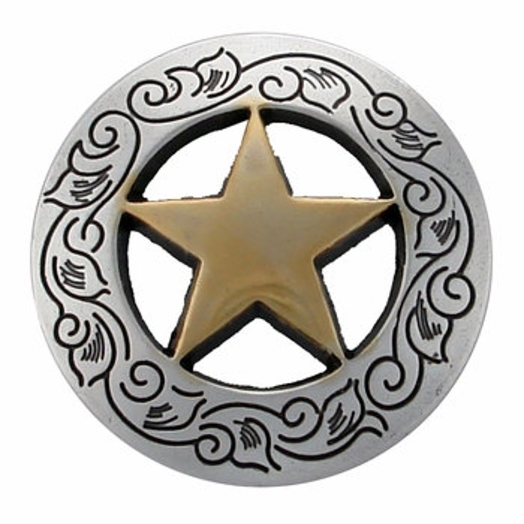 Set of 2 Western Star Conchos --screw Back - Etsy