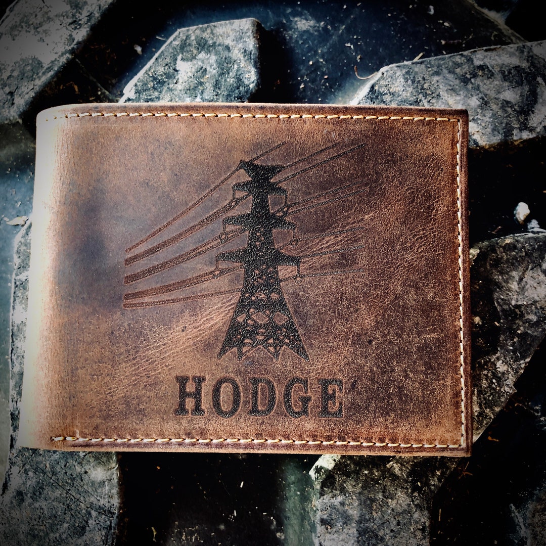 Transmission Tower Lineman Wallet, IBEW WALLET, Distressed Leather ...