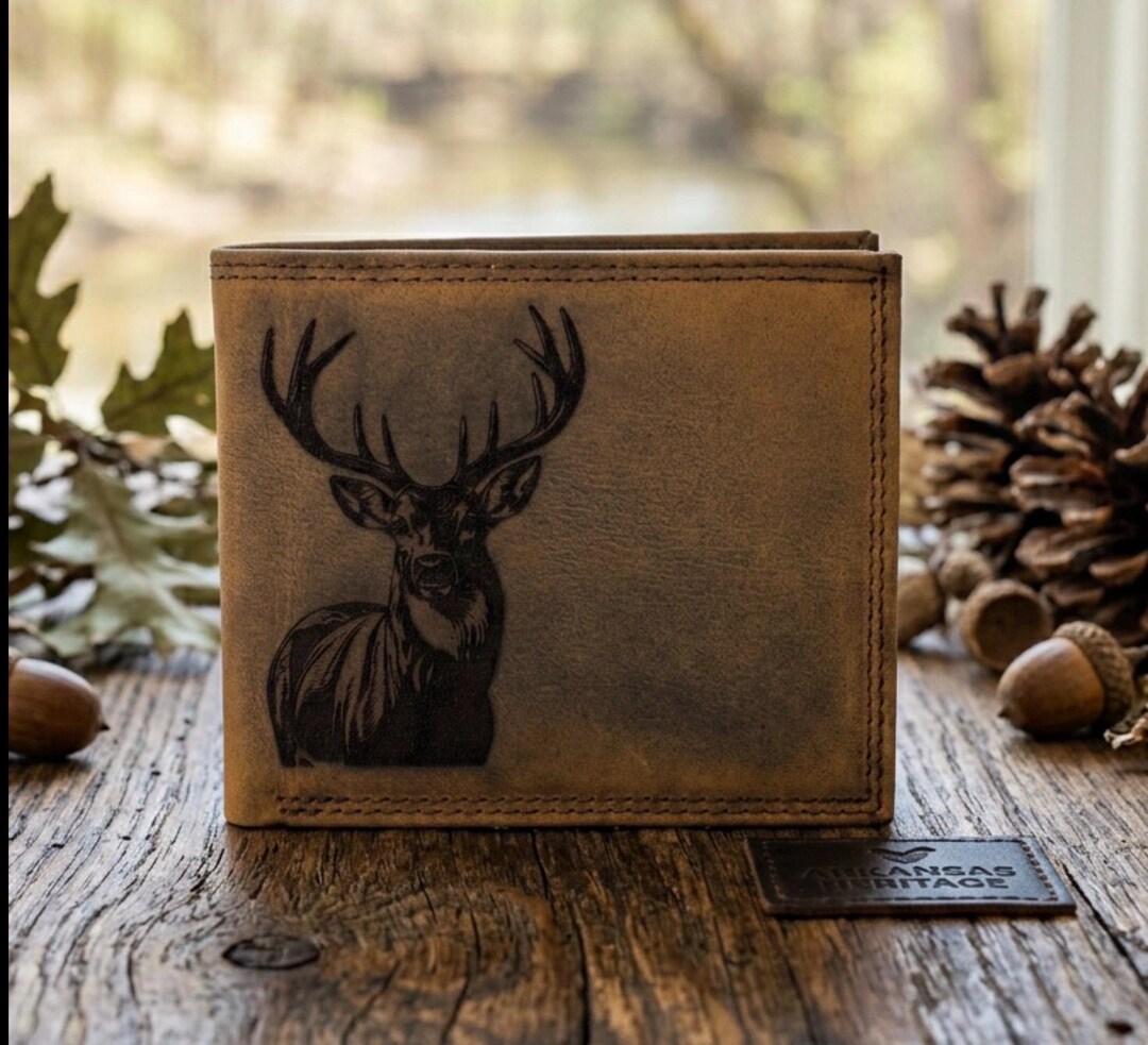 DEER HUNTER Wallet, Deer Wallet, Distressed Leather Wallet, Three ...