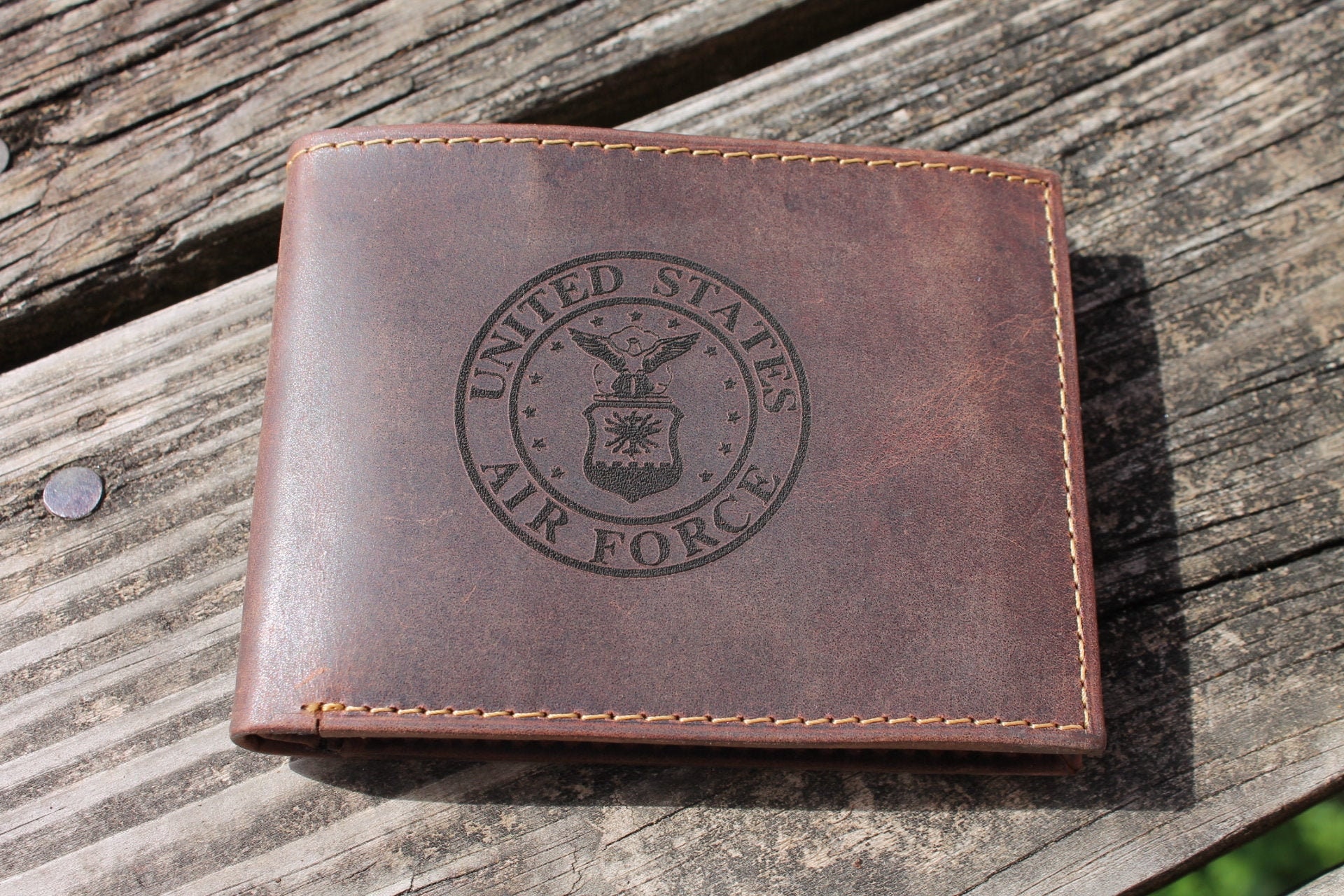 Military Wallet, Air Force, Army, Navy, Marines, Distressed Leather ...
