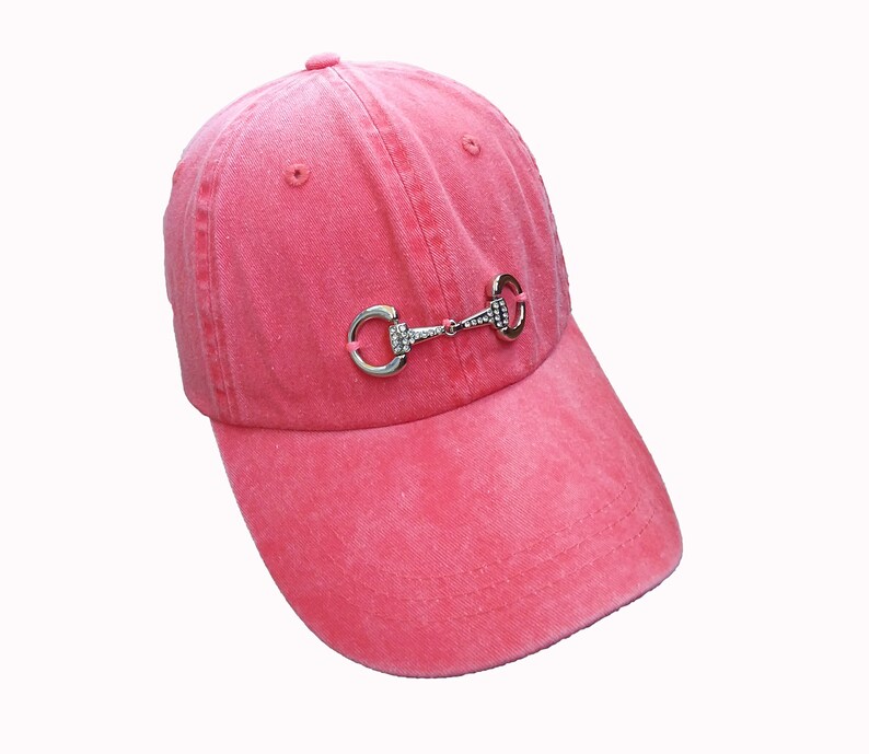 Equestrian Hat Bling Snaffle D Bit Cap Stone Washed Coral - Etsy