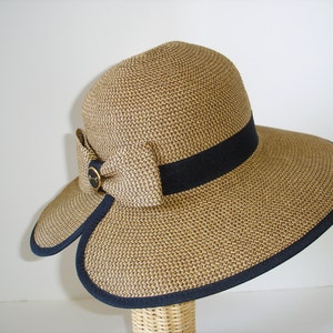 Snaffle Bit Toyo Paper Braid Sun Hat Equestrian Straw Hat Black Ribbon Trim - Italian Made Black ...