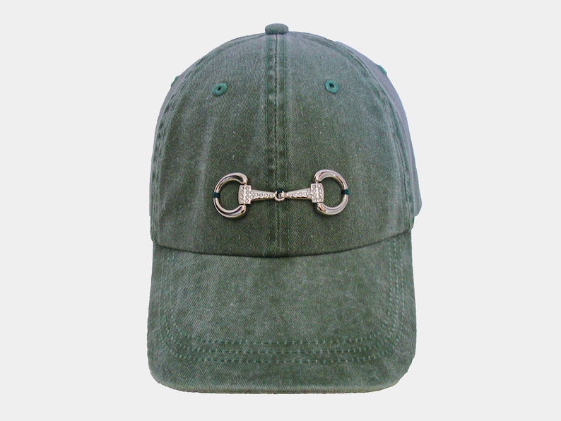 Equestrian Hats Bling Snaffle Bit Cap Stone Washed Green - Etsy