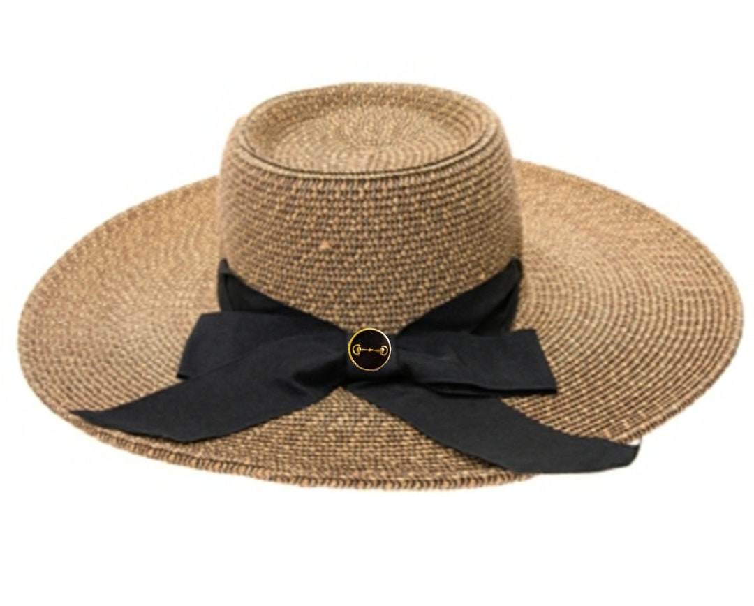 Southwestern-style Equestrian Sun Hat Heather Back With Black Ribbon ...