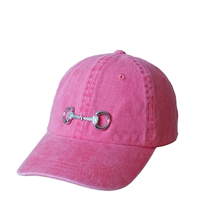 Equestrian Hat, Bling Snaffle D Bit Cap, Stone Washed Coral Baseball ...