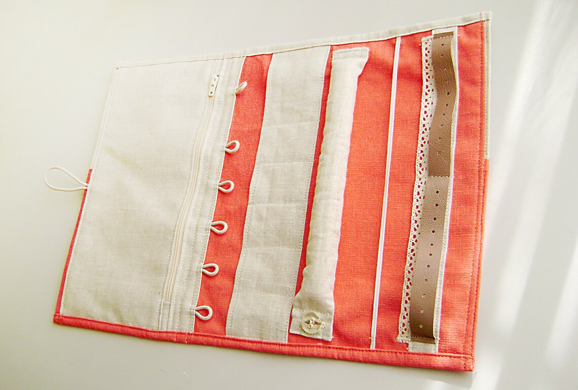 Linen Holder for Storing Jewelry . Women Organizer Jewelry . - Etsy