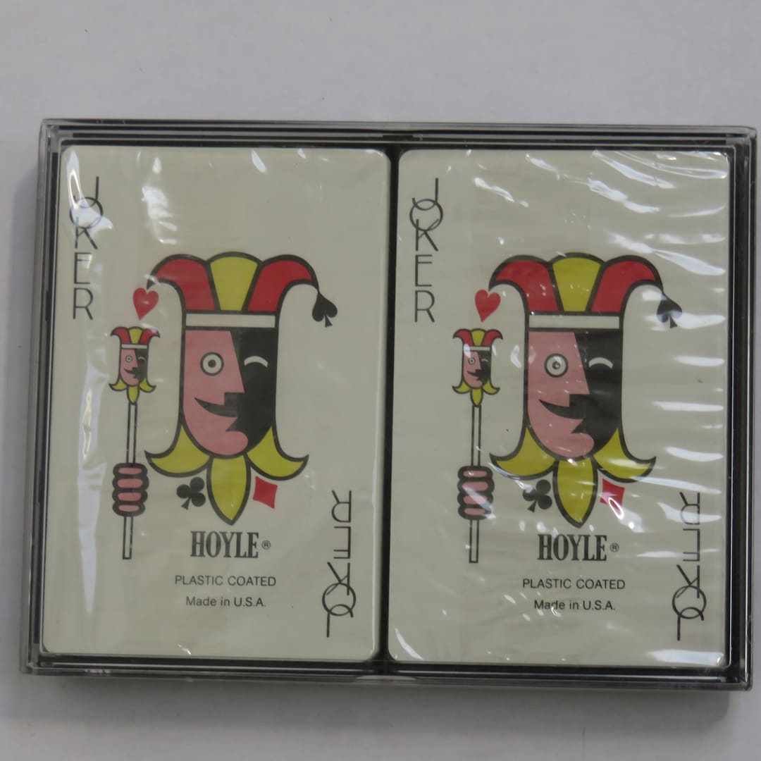 Vintage Playing Cards Hoyle Double Deck Plastic Case Sealed NIP - Etsy