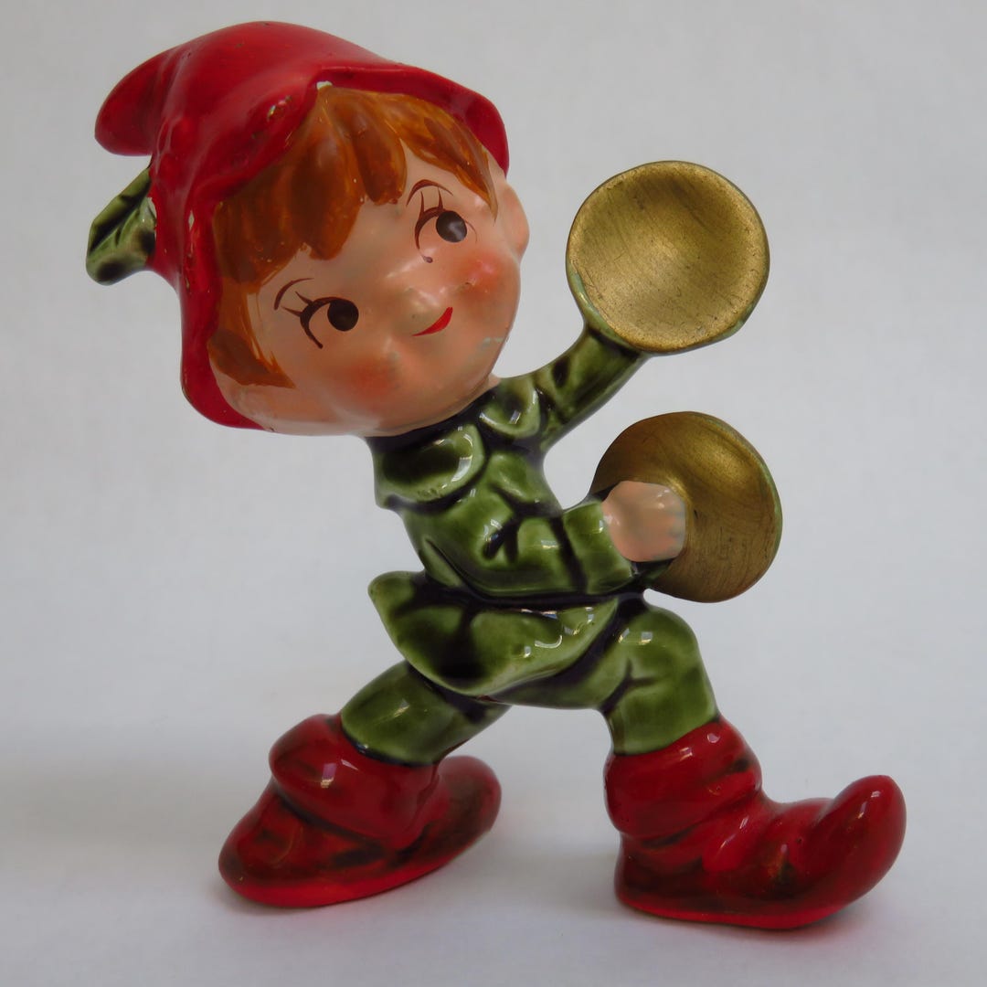 Vintage Pixie Elf Playing Cymbals Christmas Figurine Japan 097 - Etsy