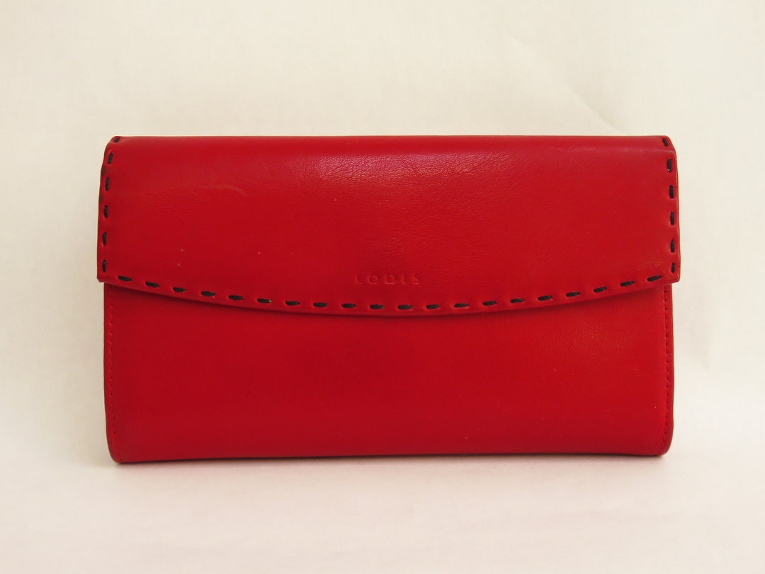 Vintage Lodis Los Angeles Ladies Flap Wallet Red Leather - Etsy