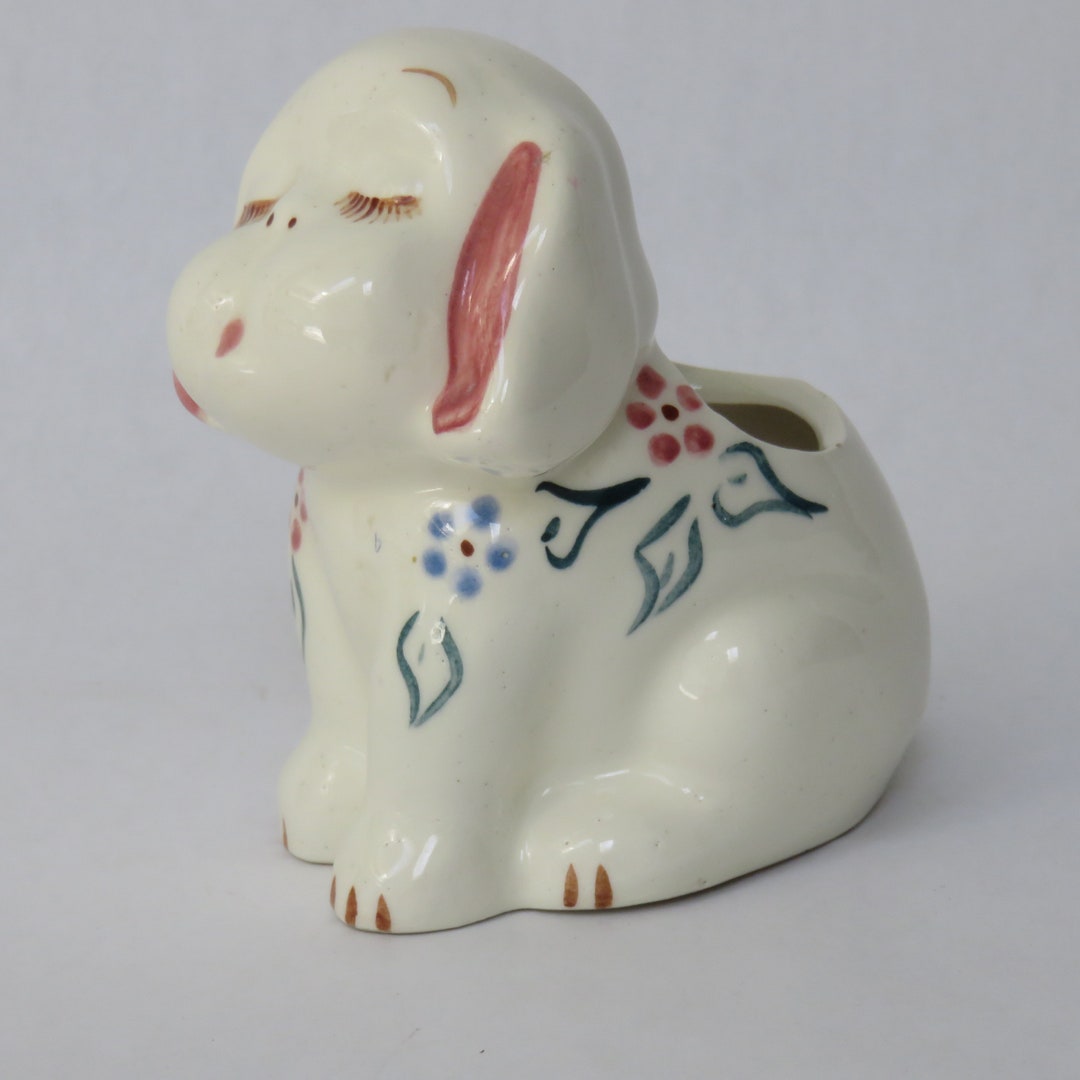 Vintage Puppy Dog Planter MC Block Pottery California - Etsy