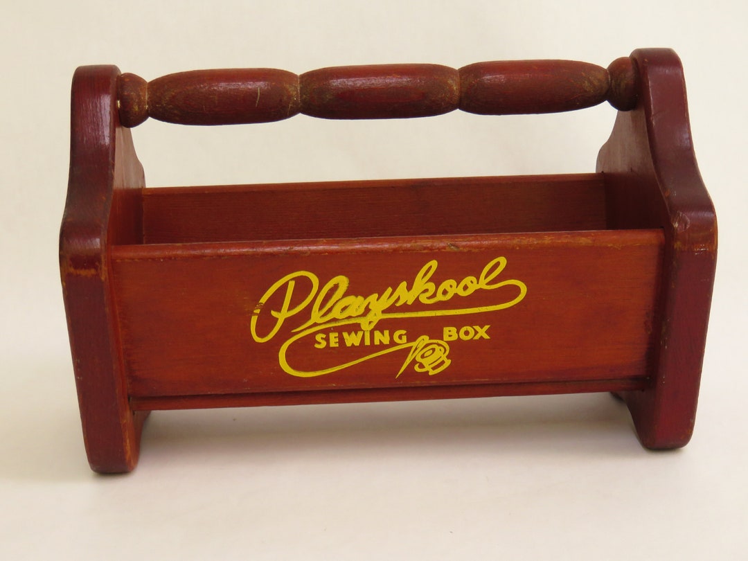 Vintage Wooden Sewing Box Playskool - Etsy