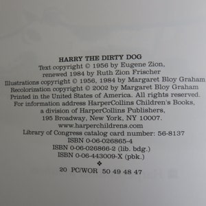 Vintage Childrens Book harry the Dirty Dog Gene Zion - Etsy