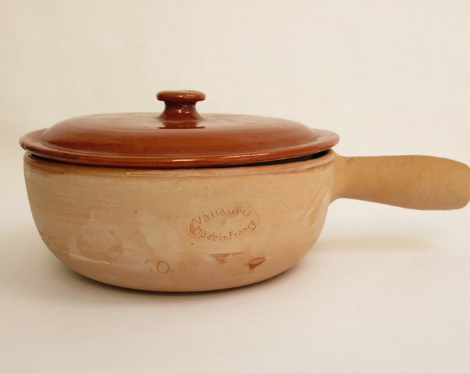 Vintage French Cooking Pot With Lid and Handle Vallauris Clay Cookware ...