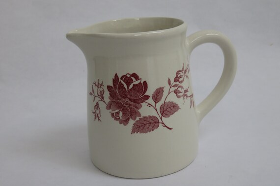 Vintage Pitcher Ceramic Red Rose Ravensdale Staffordshire | Etsy