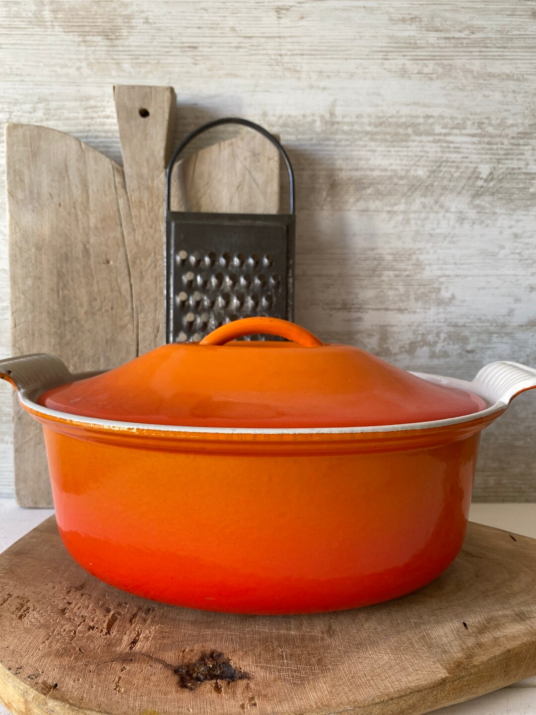 Vintage Cousances Enamelled Cast Iron Casserole Dish, Traditional ...