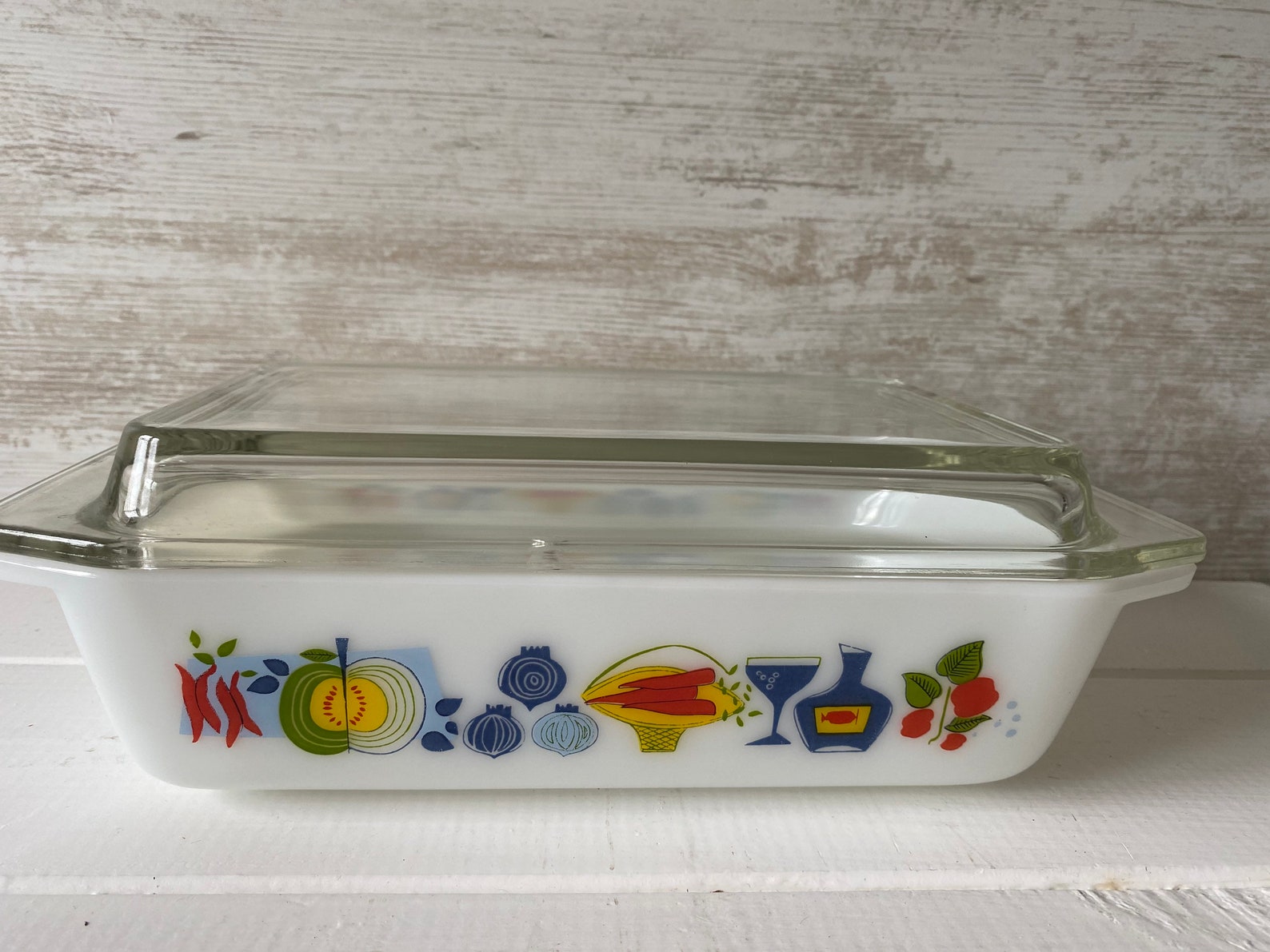 Very Rare JAJ Pyrex Fiesta Space Saver Deep Oblong Dish With | Etsy