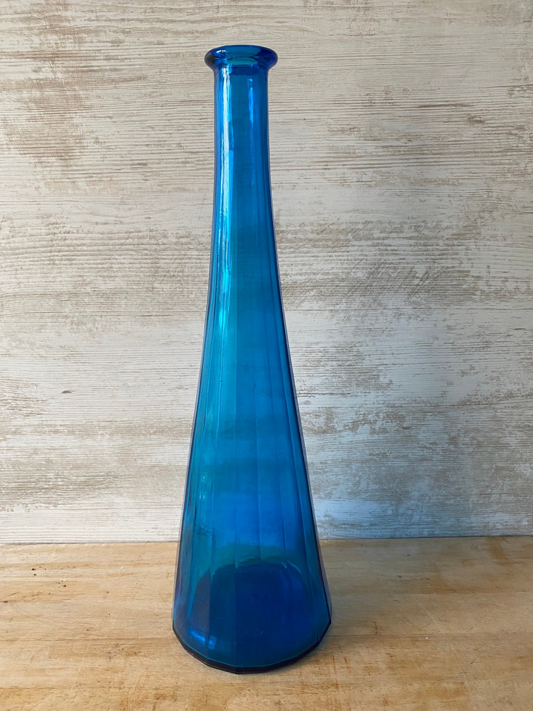 1960s Italian genie Bottle Blue Glass Stunning Glass, Tall Genie Bottle ...