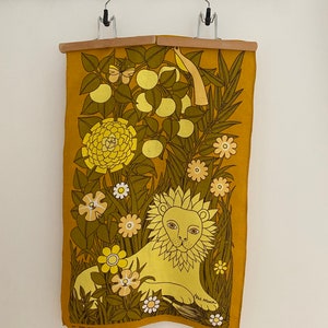 1970s Pat Albeck Design for Jonelle - Lion in the Flowers - Stunning ...