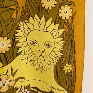 1970s Pat Albeck Design for Jonelle Lion in the Flowers Stunning Design ...
