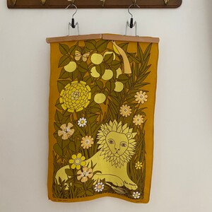 1970s Pat Albeck Design for Jonelle - Lion in the Flowers - Stunning ...
