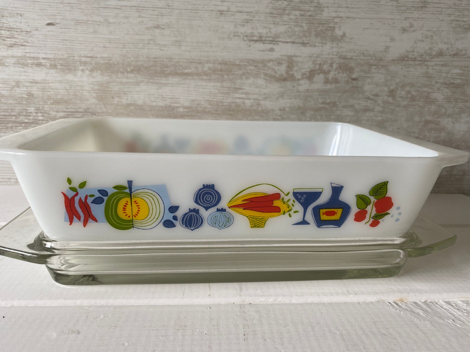 Very Rare JAJ Pyrex Fiesta Space Saver Deep Oblong Dish With | Etsy