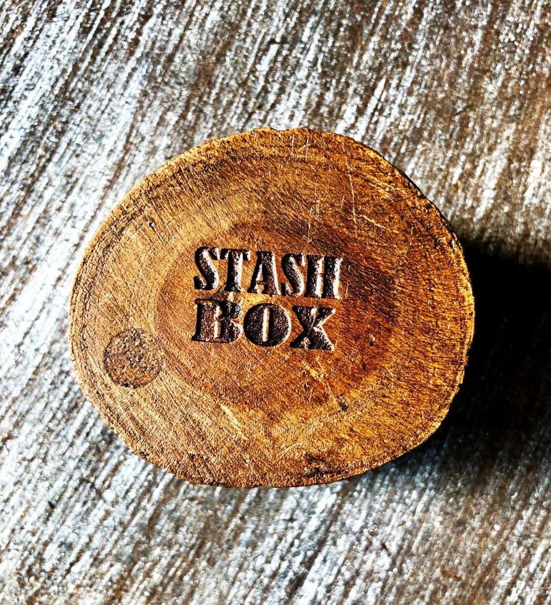 Chunky Wooden Stash Boc With Swivel Lid - Etsy