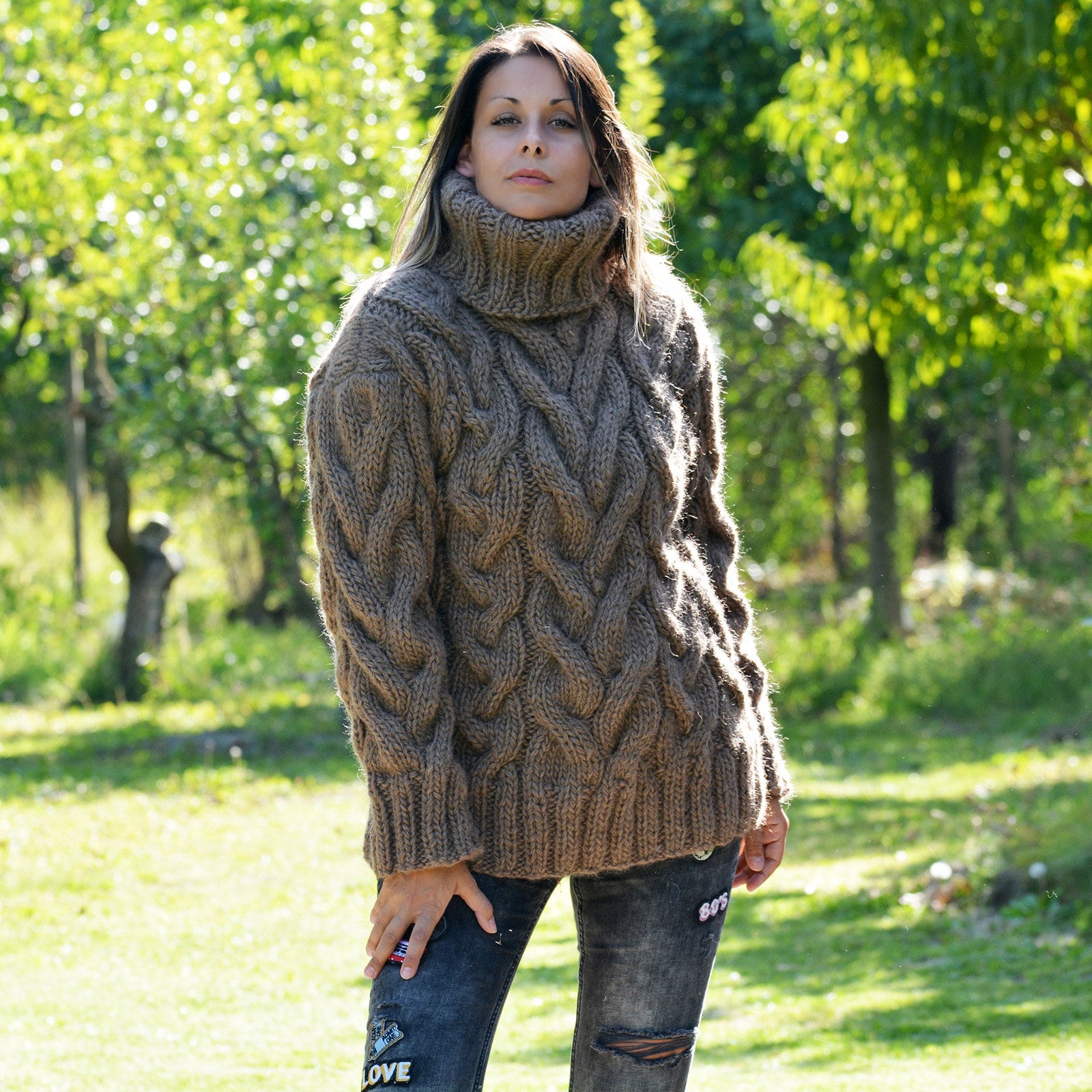 Made to Order Hand Knitted Pure Soft Wool Sweater Light Beige - Etsy