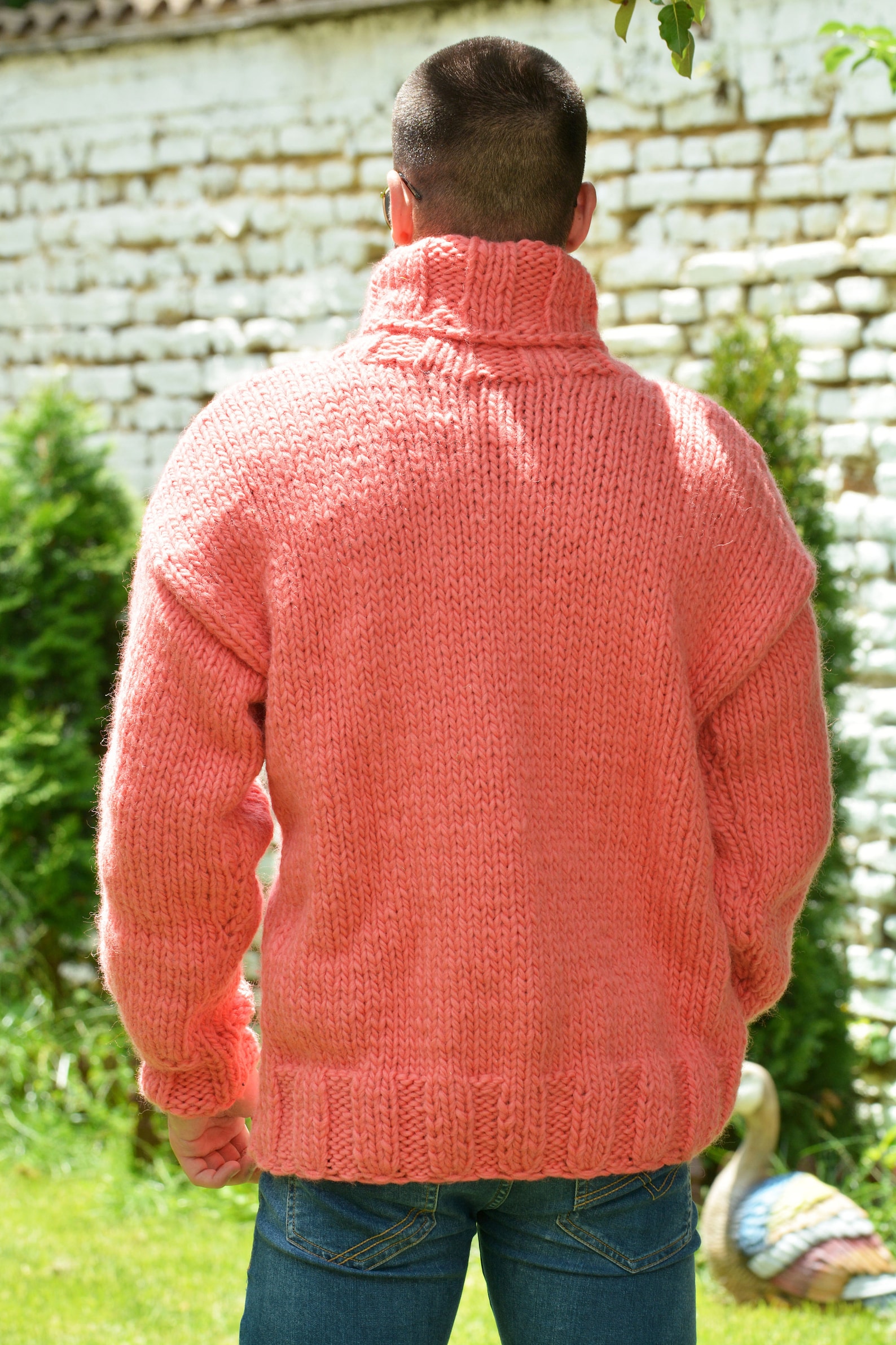 Hand Knit Wool Sweater Chunky Cable Jumper Soft Knit - Etsy