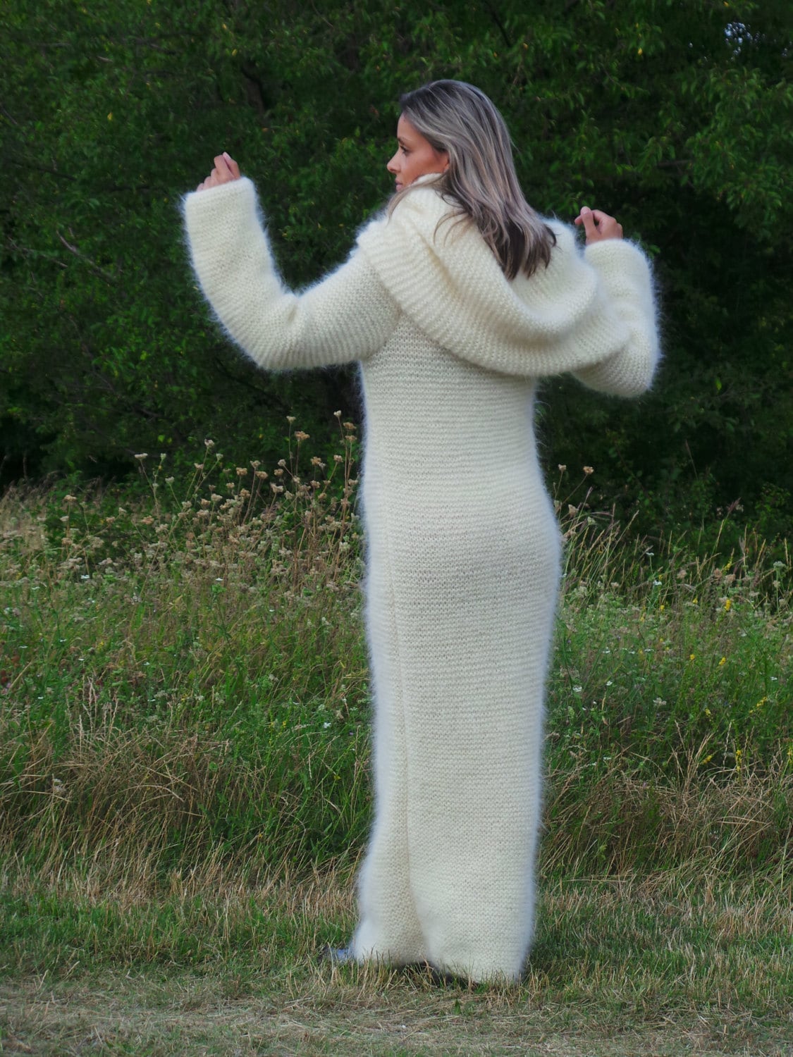 MADE to ORDER Fluffy Thick Hand Knit Sweater Fuzzy Mohair - Etsy