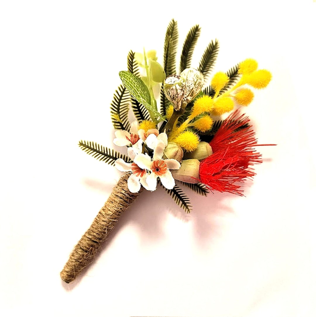 BUTTONHOLE Colourful Australian Native Flowers With Eucalyptus Flowers ...