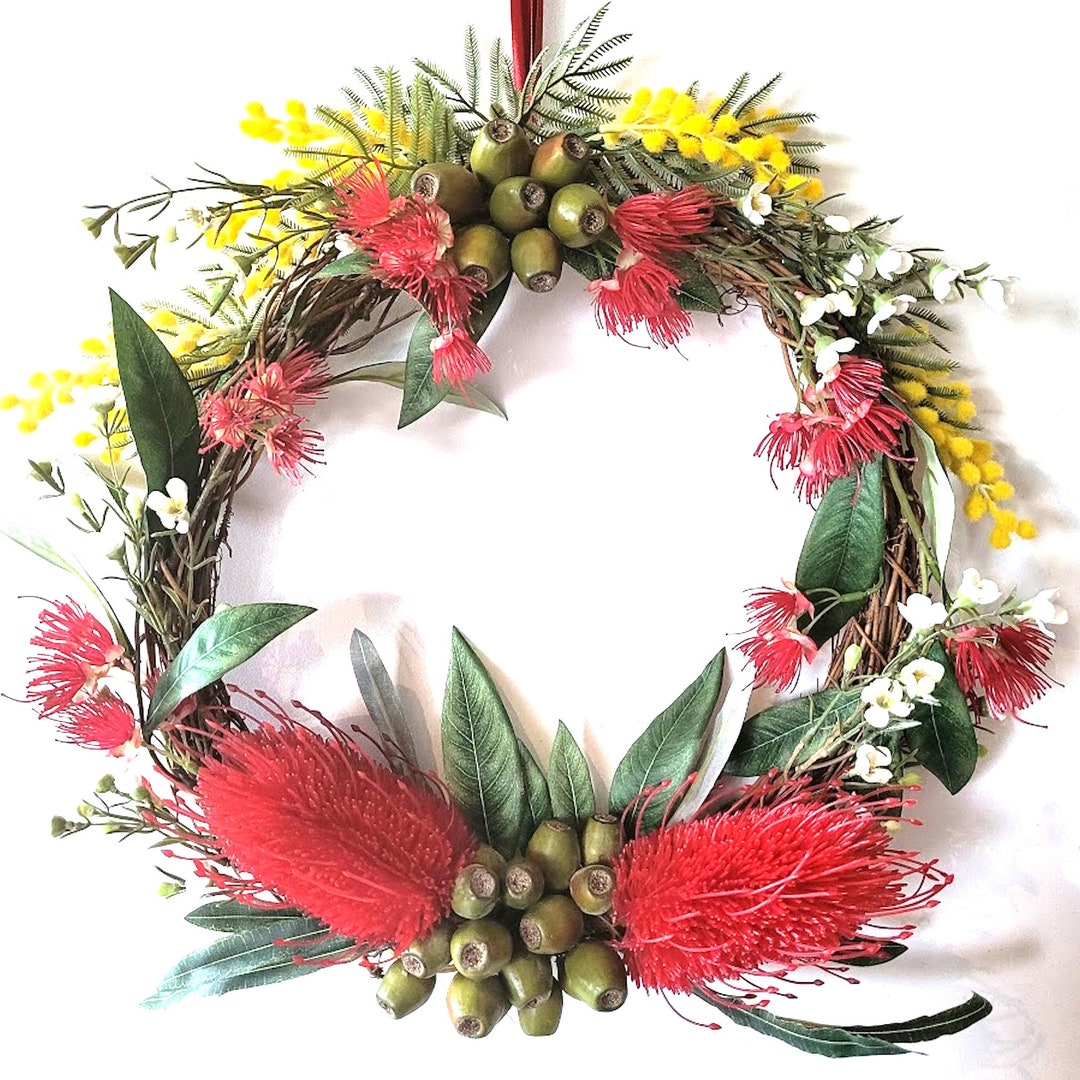 AUSTRALIAN NATIVE WREATH Australian Native Flowers Door Wreath - Etsy