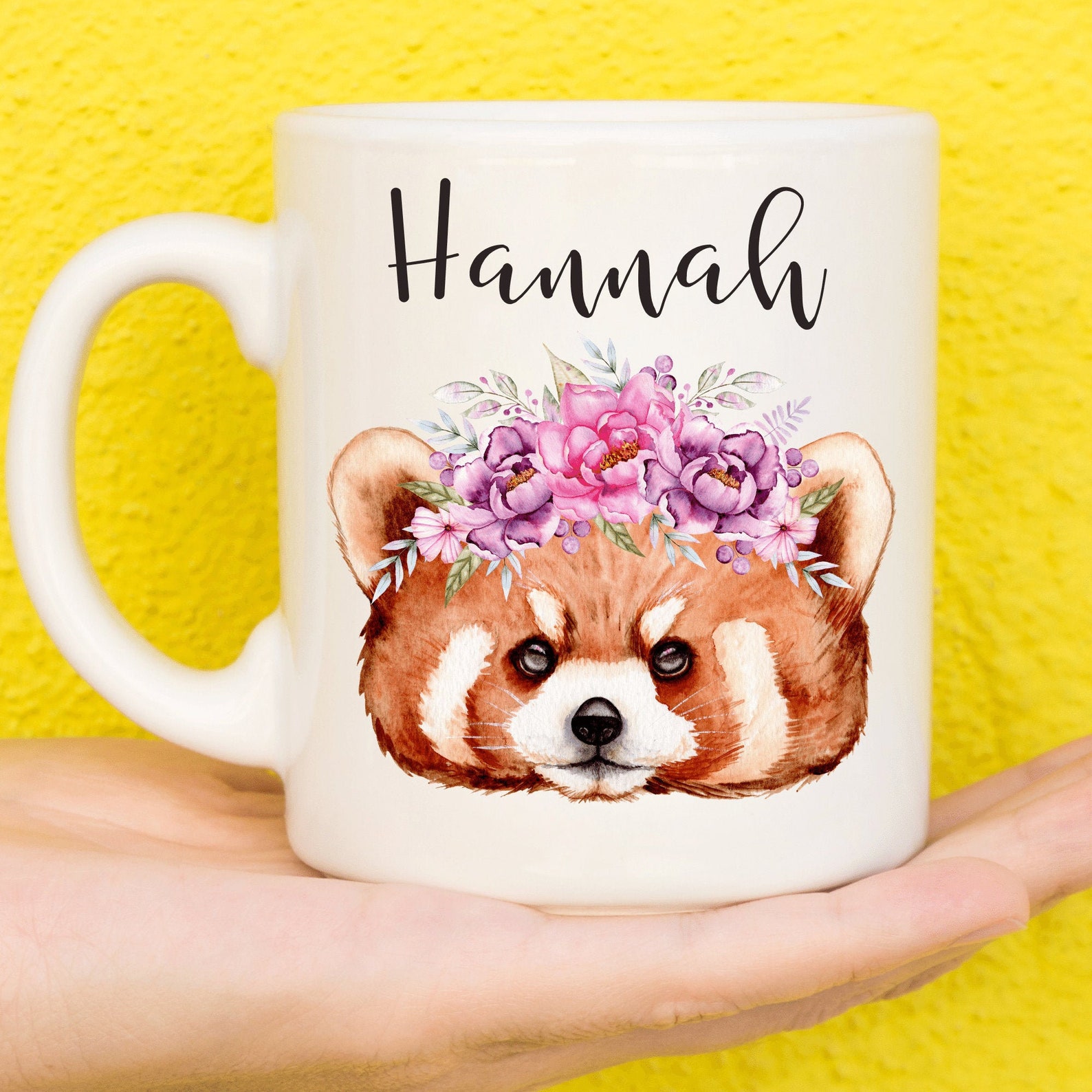 Red Panda Mug Floral Panda Gift for Animal Lovers | Etsy