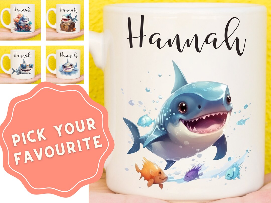 Shark Mug, Shark Gift for Shark Lovers, Personalised Shark Mug, Shark ...