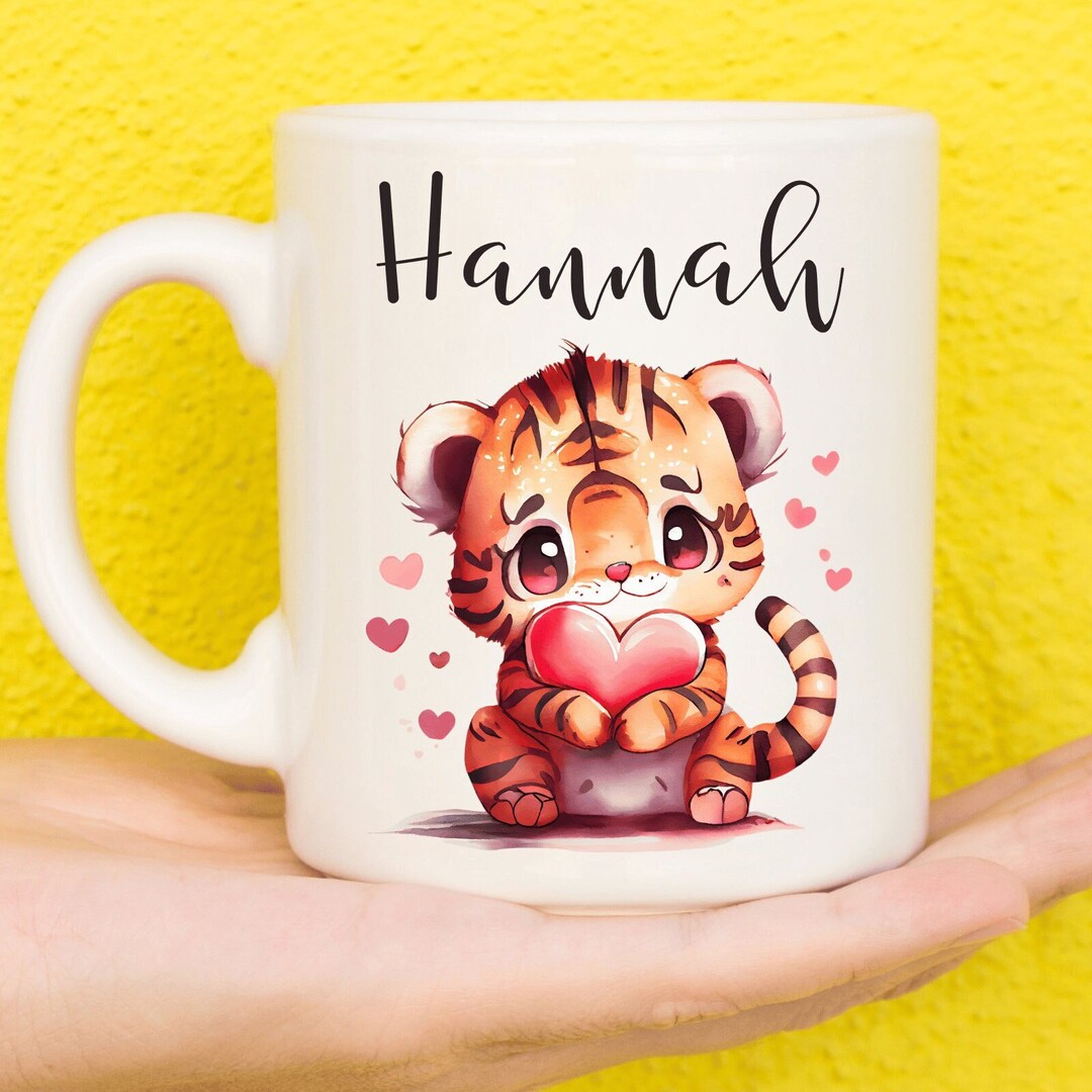 Tiger Mug, Tiger Gift for Animal Lovers, Personalised Tiger Mug, Tiger ...